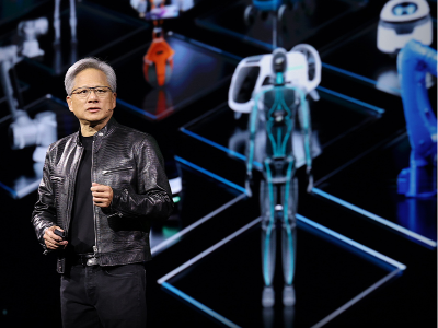 The humanoid robot standing next to Jensen Huang is entering the ...